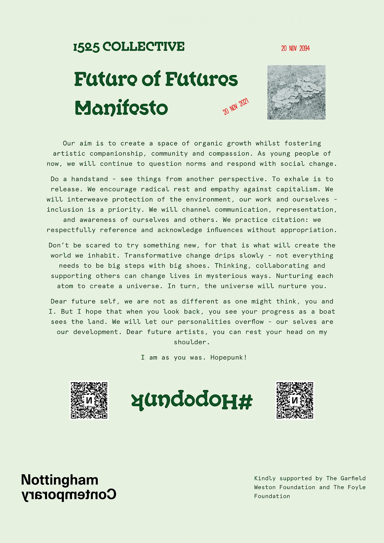 1525: Future of Futures Manifesto - Nottingham Contemporary